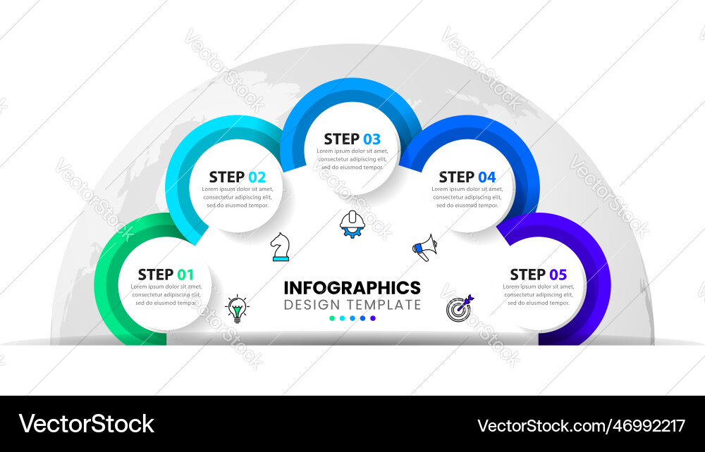 Infographic template with icons and 5 options Vector Image