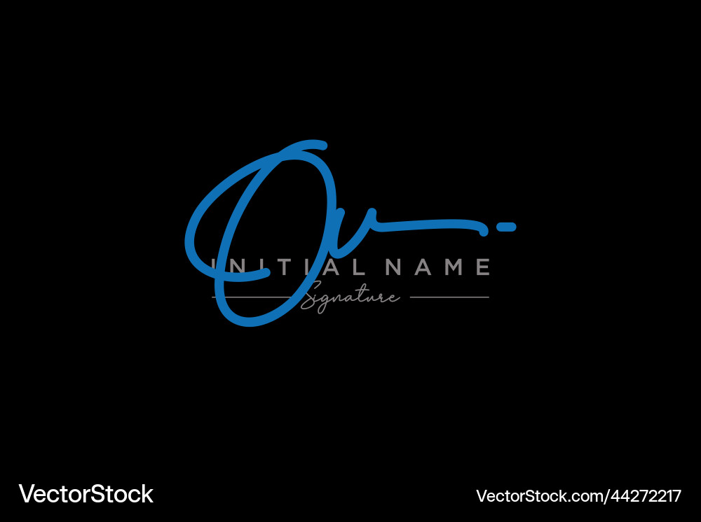 Initial ov signature logo template hand drawn Vector Image