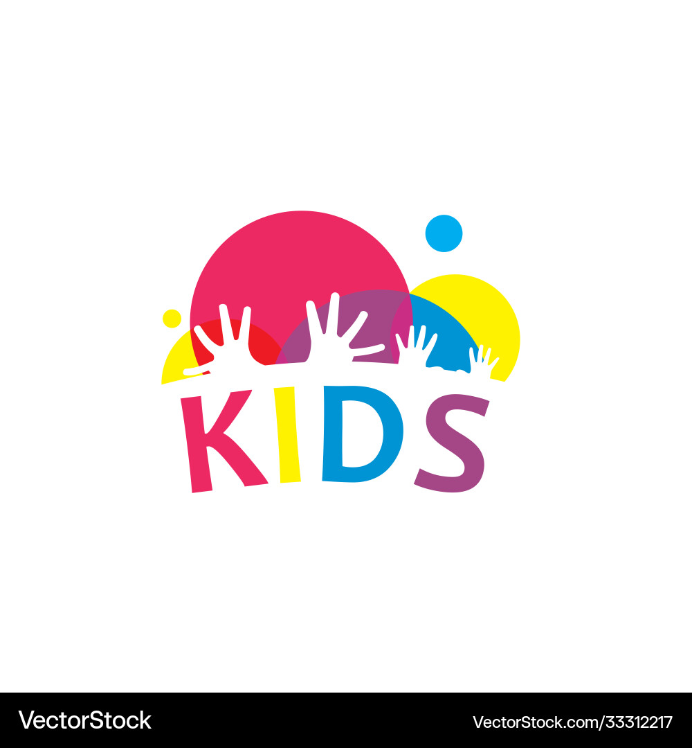 Kids hand logo design inspiration Royalty Free Vector Image