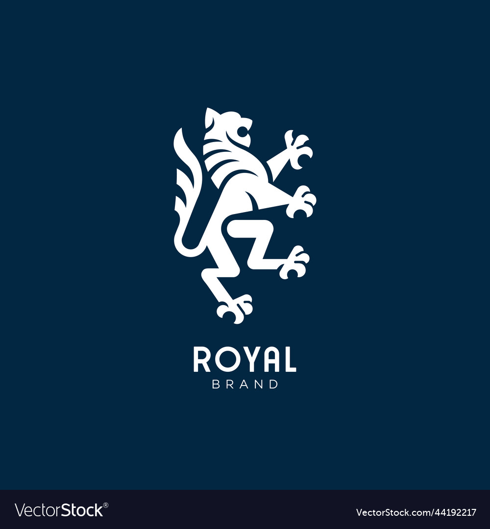 Lion heraldic logo Royalty Free Vector Image - VectorStock