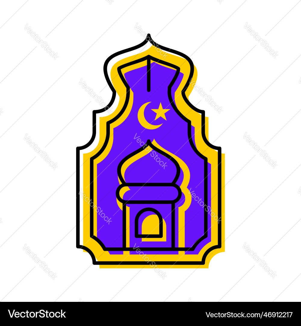Muslim mosque lantern lampion islamic icon button Vector Image