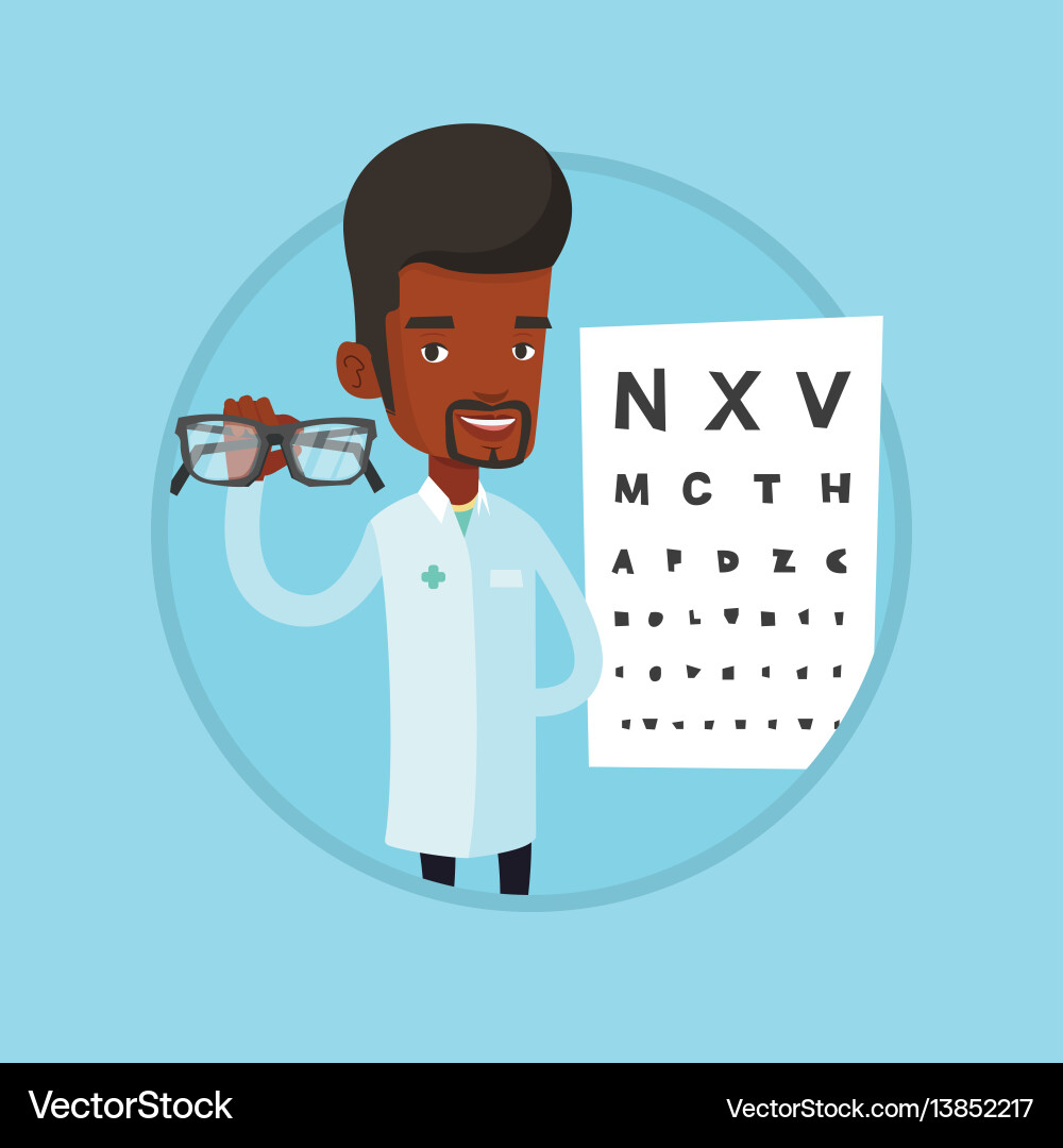 Professional ophthalmologist holding eyeglasses Vector Image