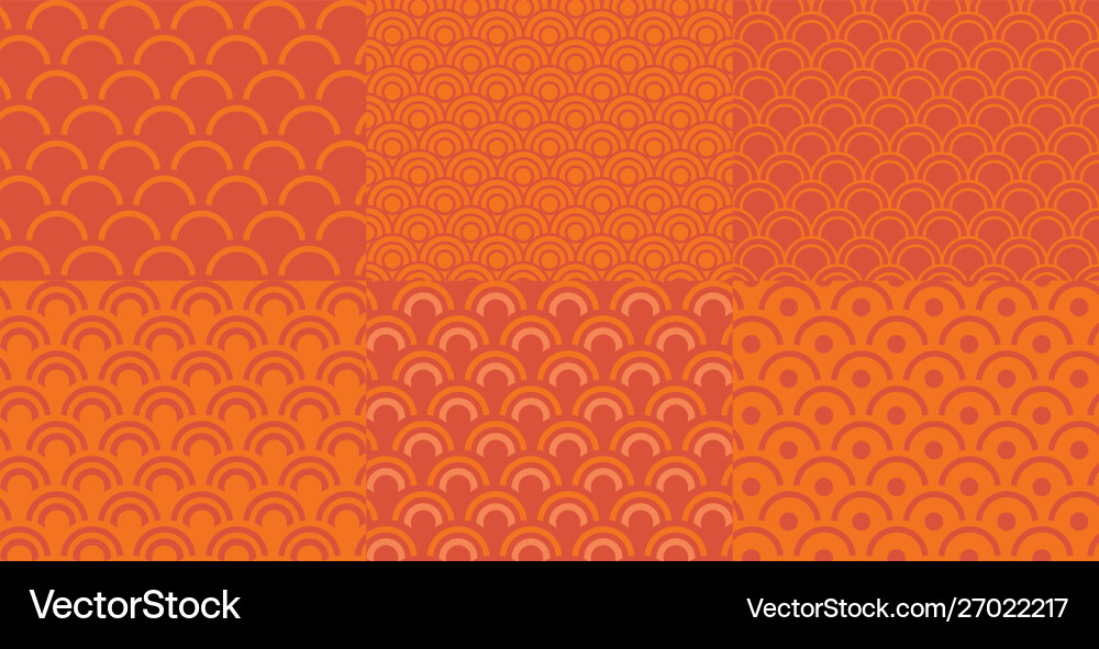 Scales and waves china oriental seamless patterns Vector Image