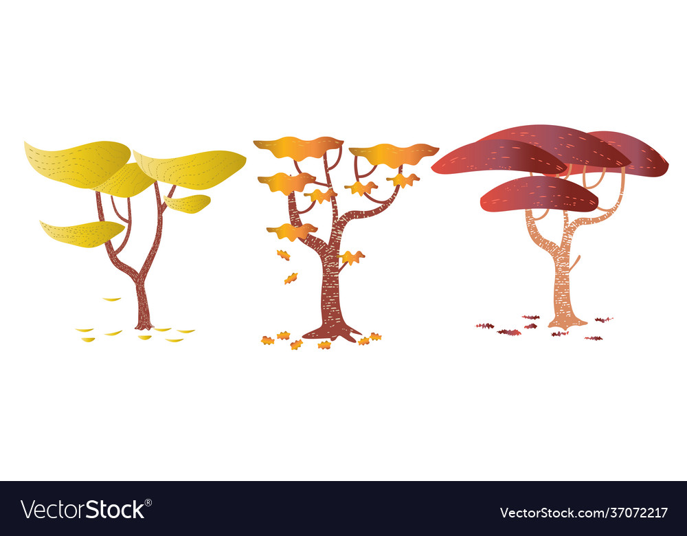 Set abstract trees Royalty Free Vector Image - VectorStock