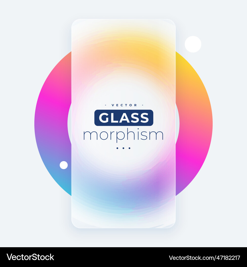 Trendy glass morphism background with glowing Vector Image