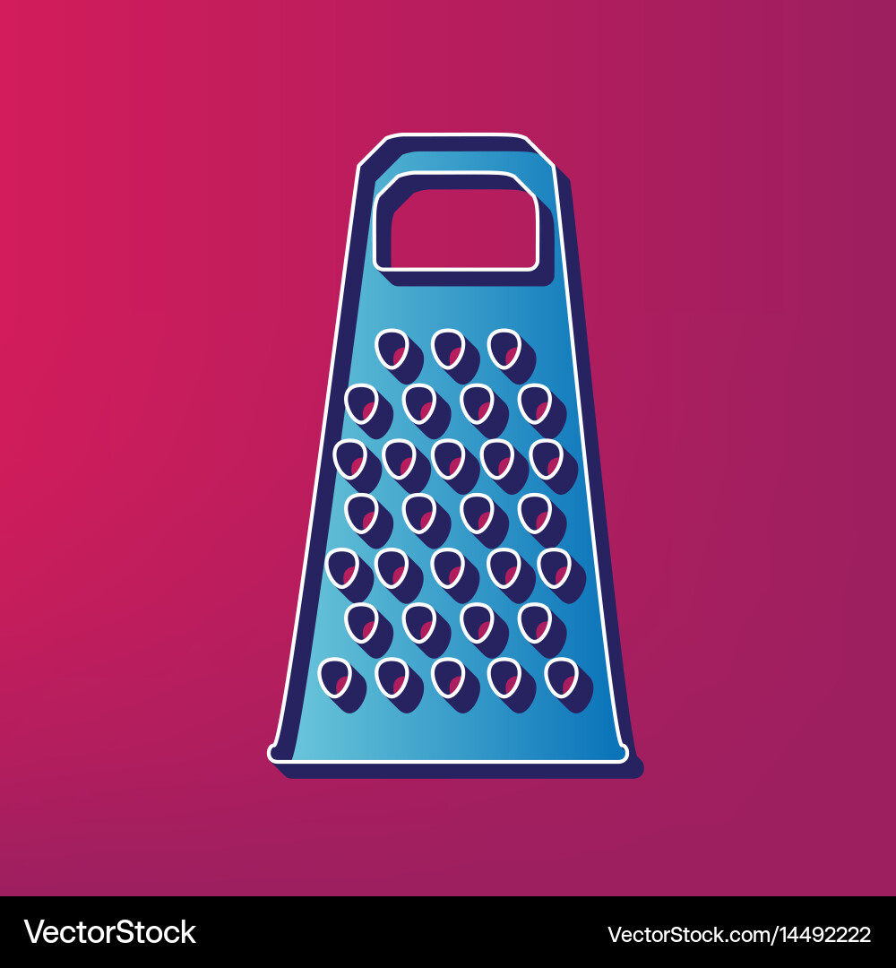 Cheese grater sign blue 3d printed icon Royalty Free Vector