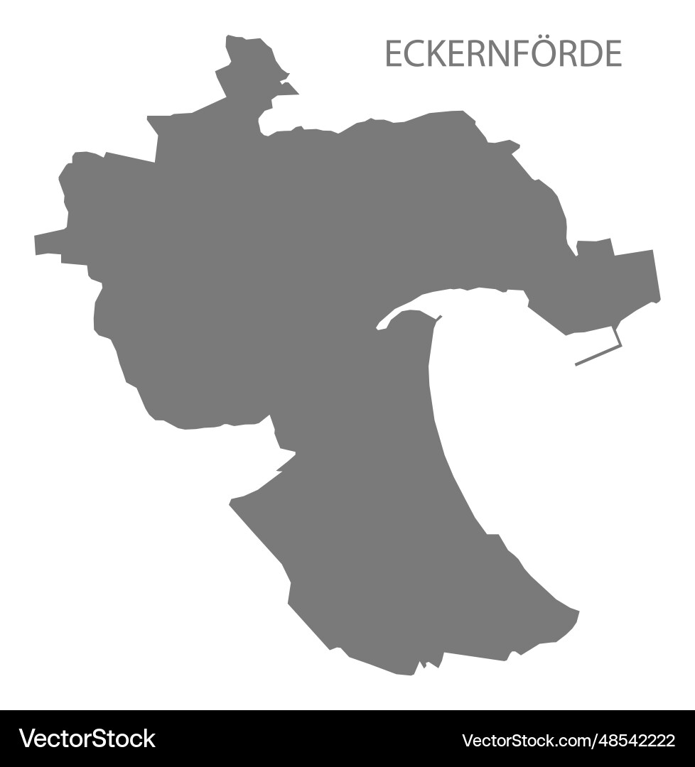 Eckernf rde german city map grey silhouette shape Vector Image