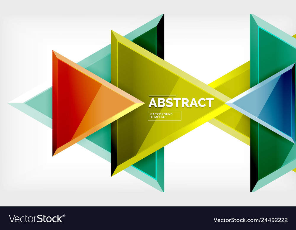 Flying triangles composition geometric background Vector Image