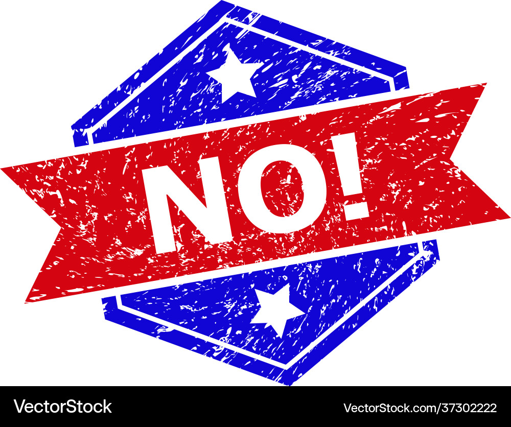 Hexagon bicolor no exclamation rubber stamp Vector Image