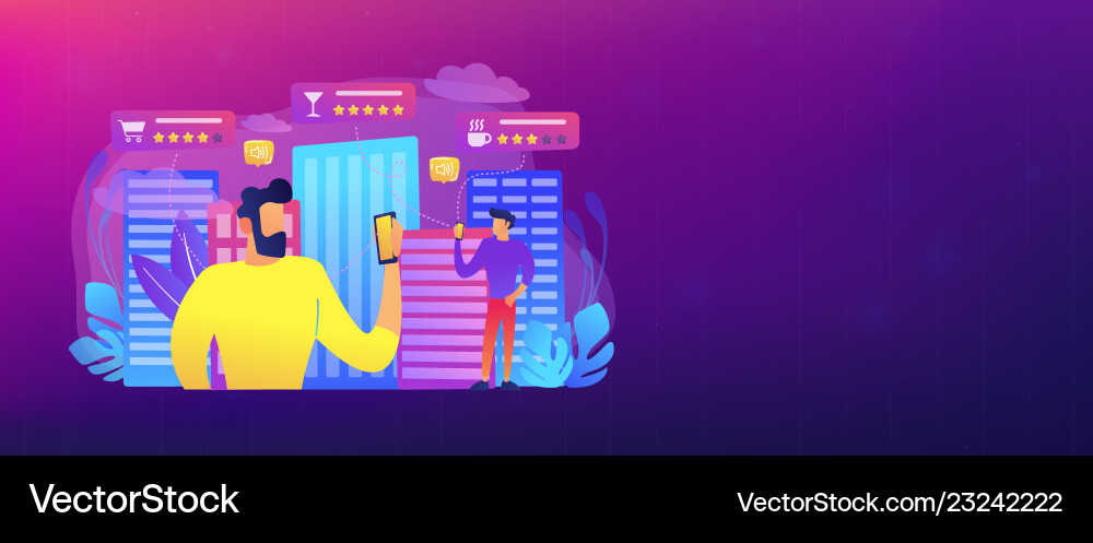 Intelligent services in smart city header banner Vector Image