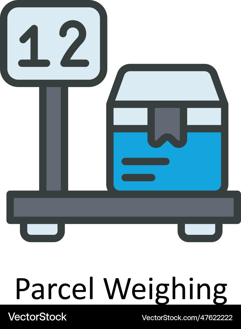 Parcel weighing fill outline icon design Vector Image
