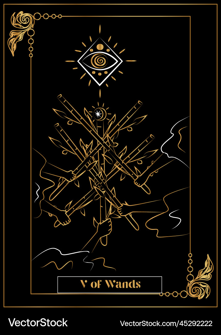 V of wands Royalty Free Vector Image - VectorStock