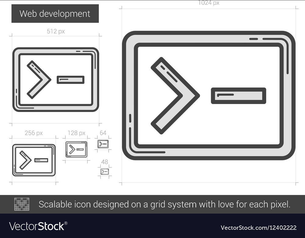 Web development line icon Royalty Free Vector Image Web development line icon Royalty Free Vector Image