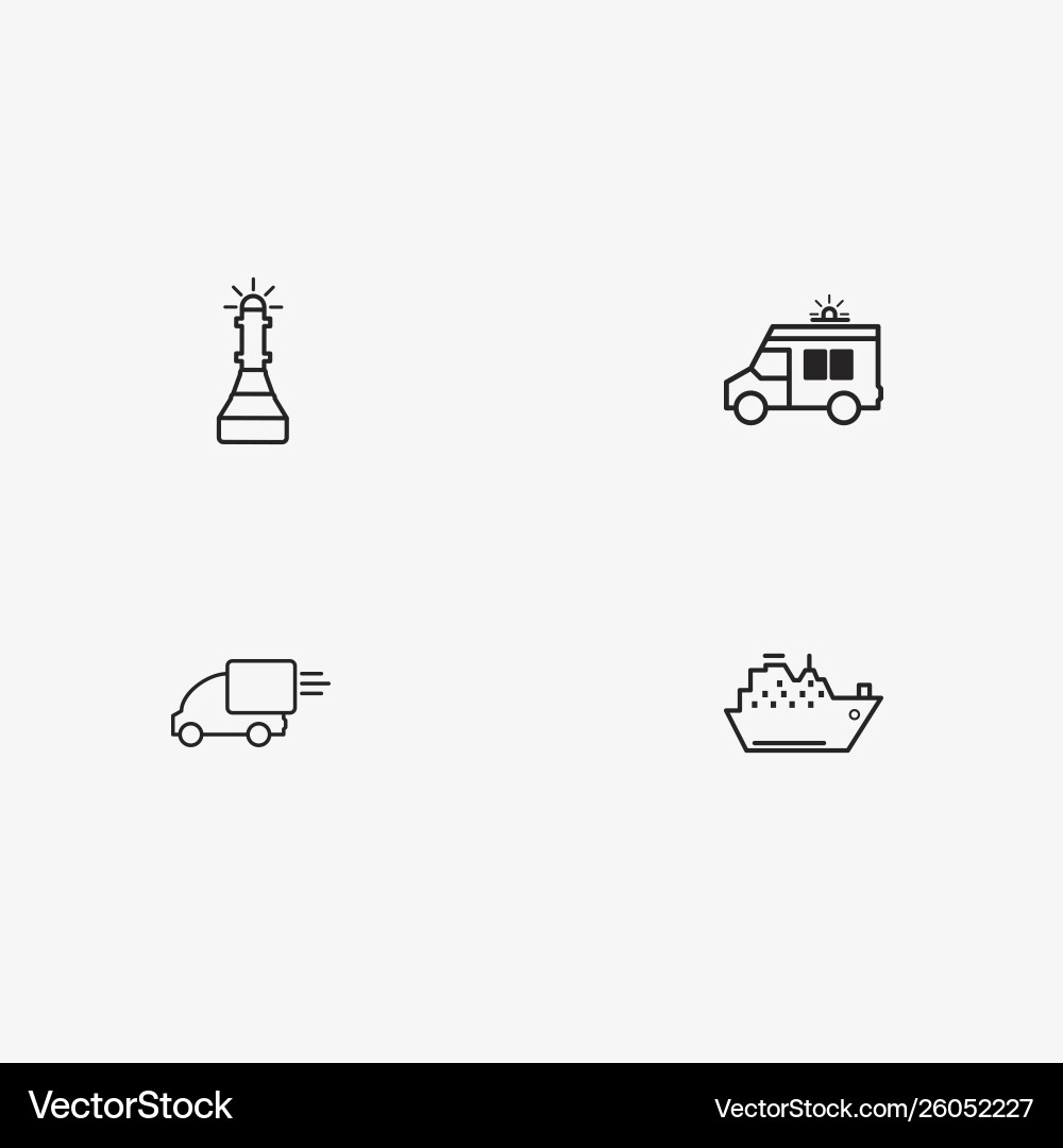 4 useful simple transport icons Royalty Free Vector Image
