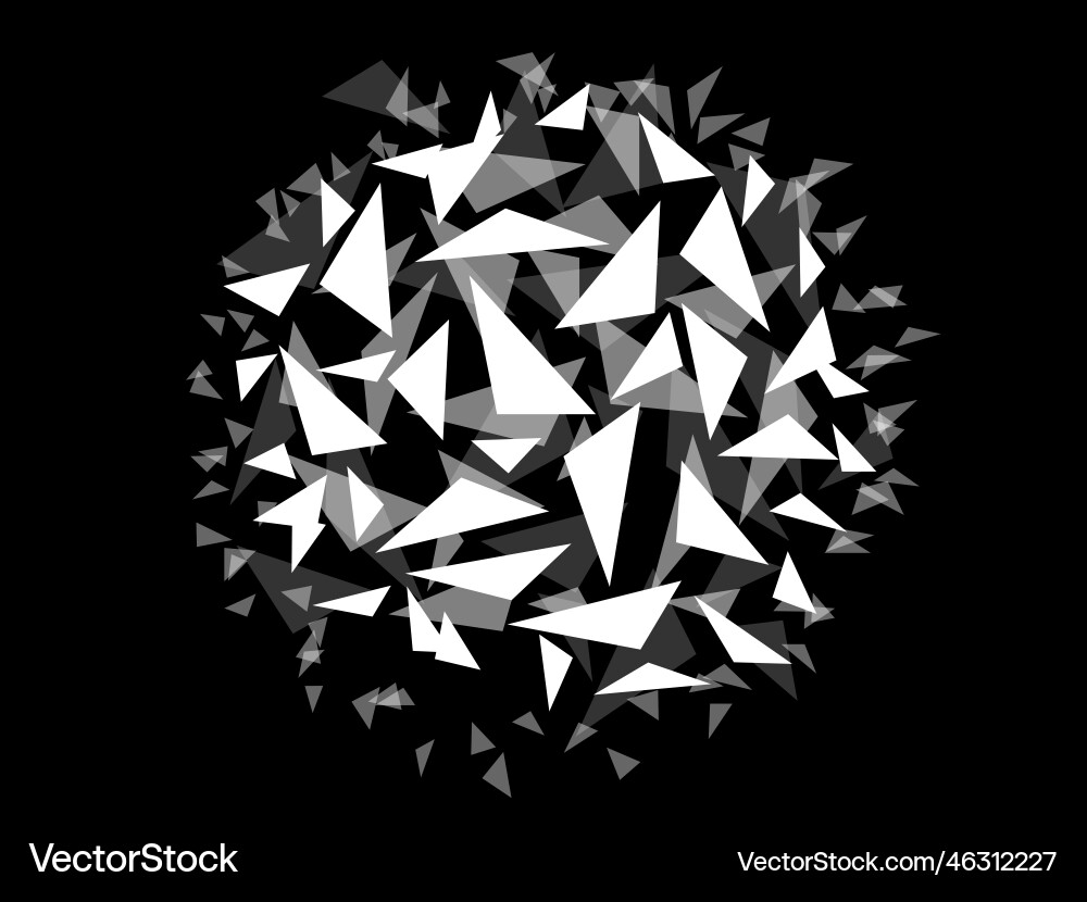 Abstract polygonal ball explosion of chaotic Vector Image