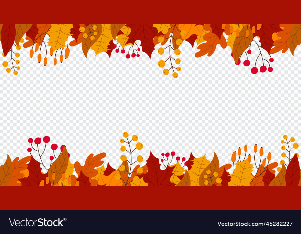 Background with leaves and berries in the fall Vector Image