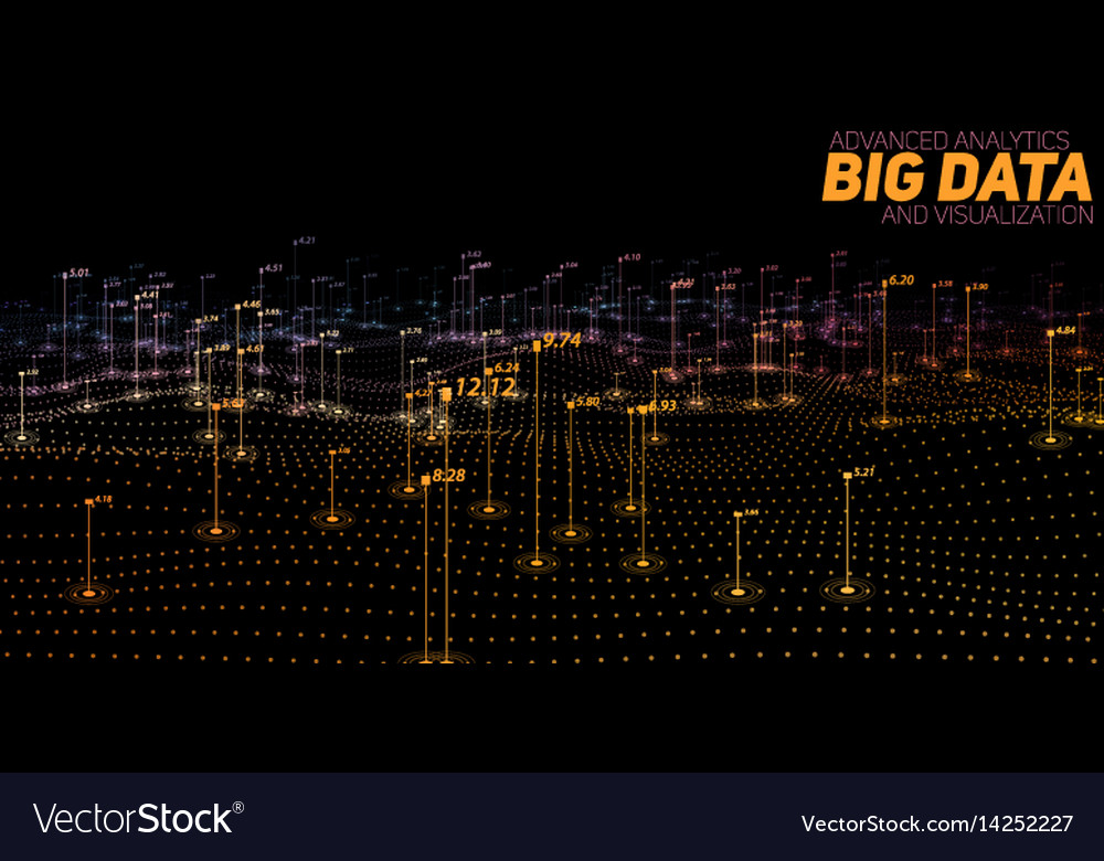 Big data colorful visualization Royalty Free Vector Image