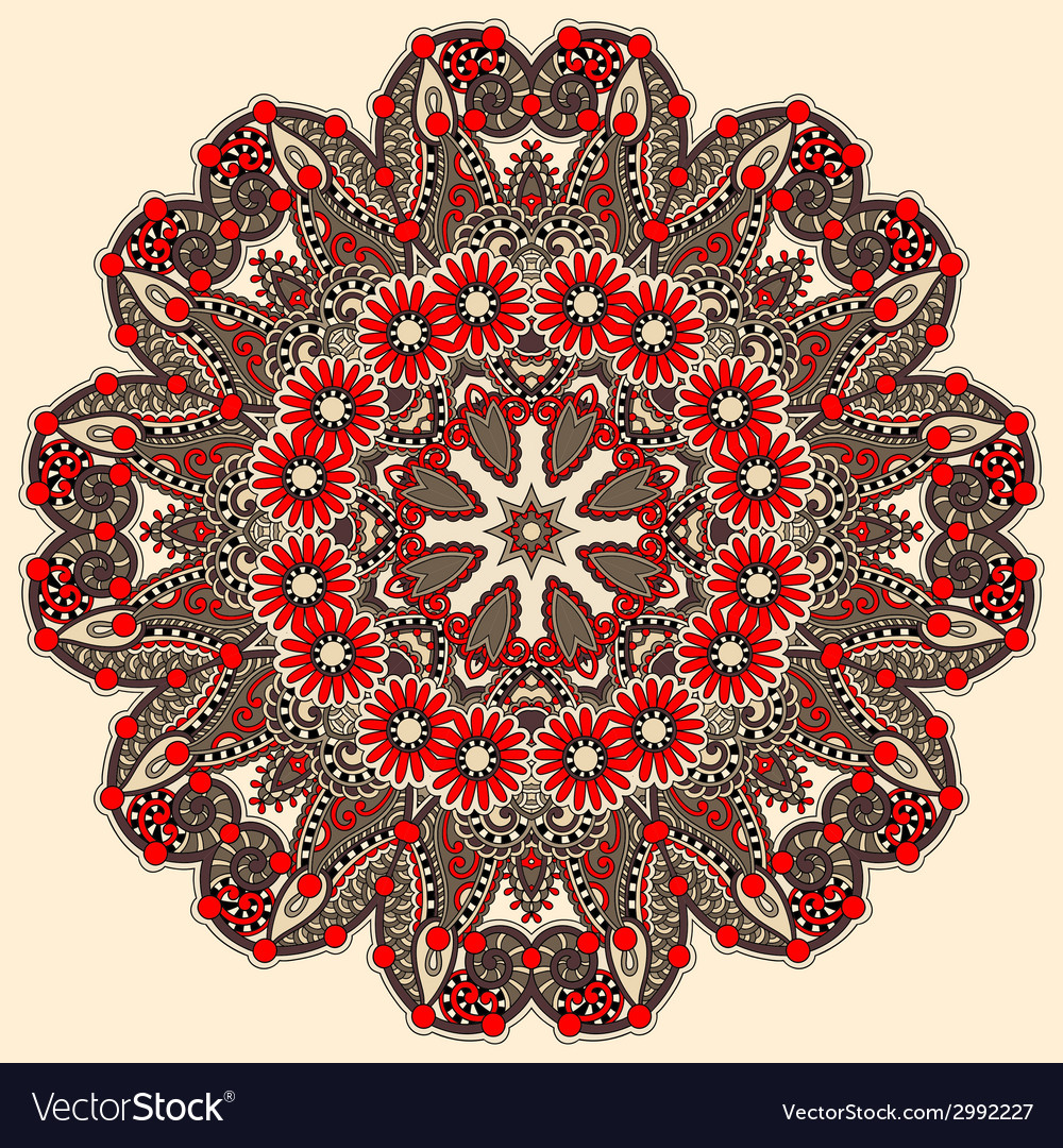 Circle lace ornament round ornamental geometric Vector Image