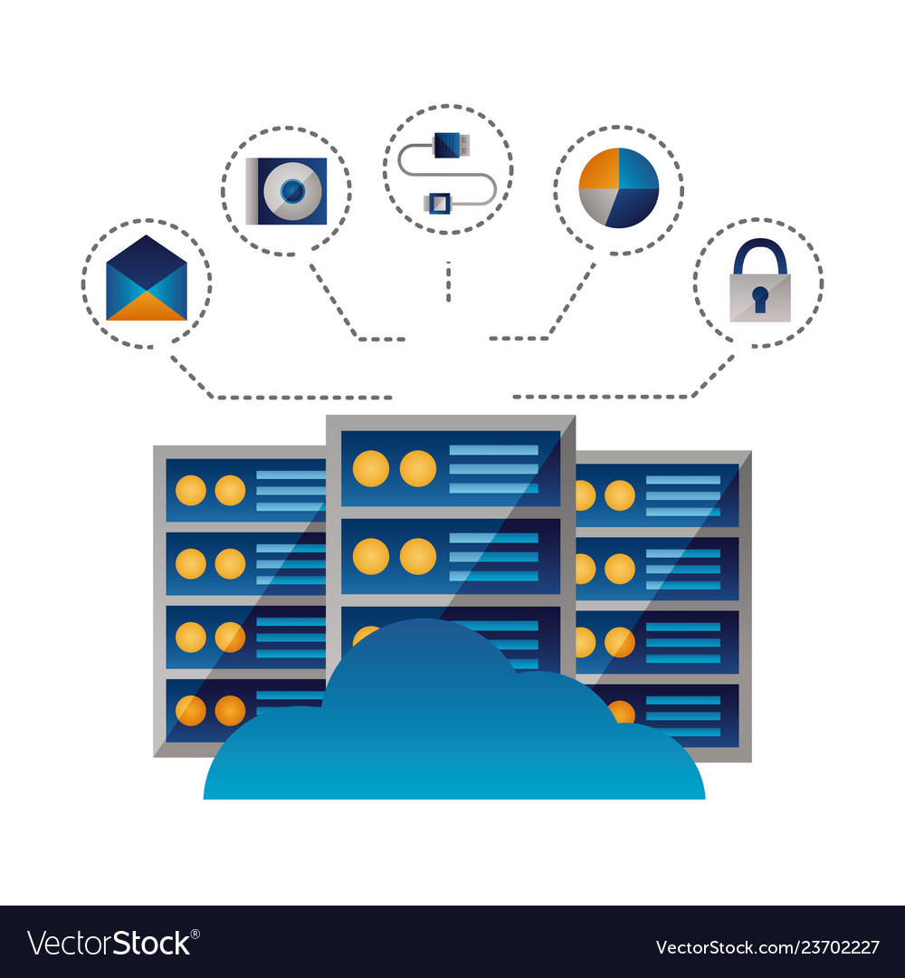 Cloud Computing Database Center Connection Vector Image