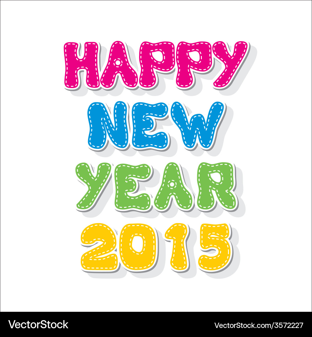 Colorful new year 2015 greeting design Royalty Free Vector