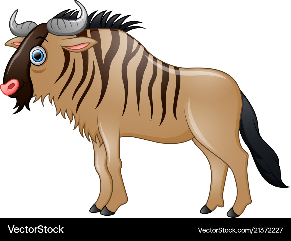 Happy bison cartoon isolated on white background Vector Image