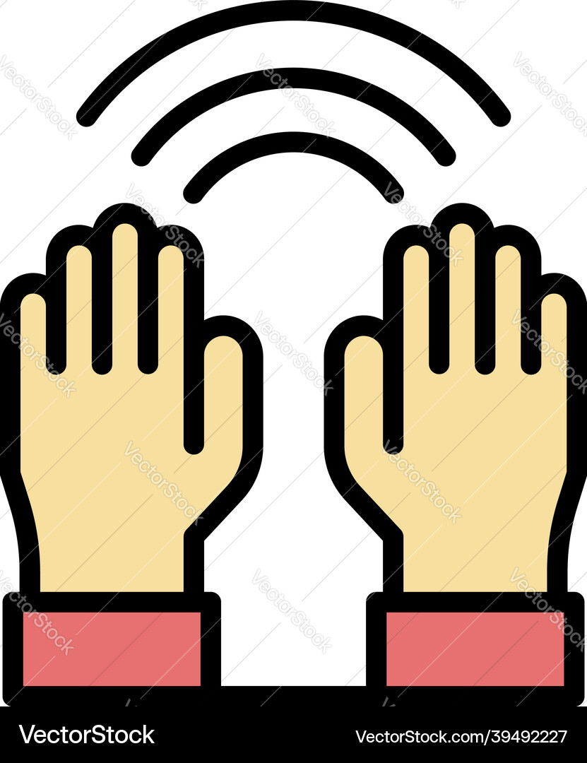 Healing with hands icon color outline Royalty Free Vector