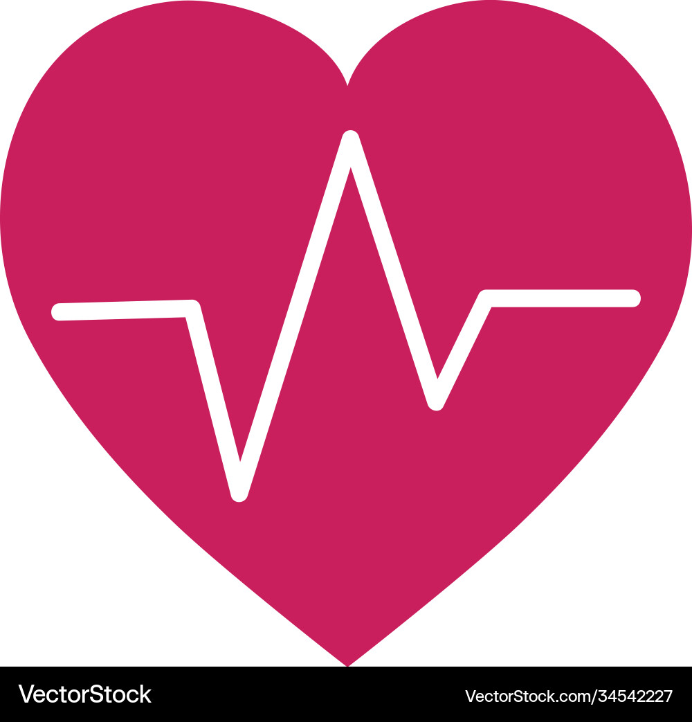 Heart pulse - curved white line on Royalty Free Vector Image
