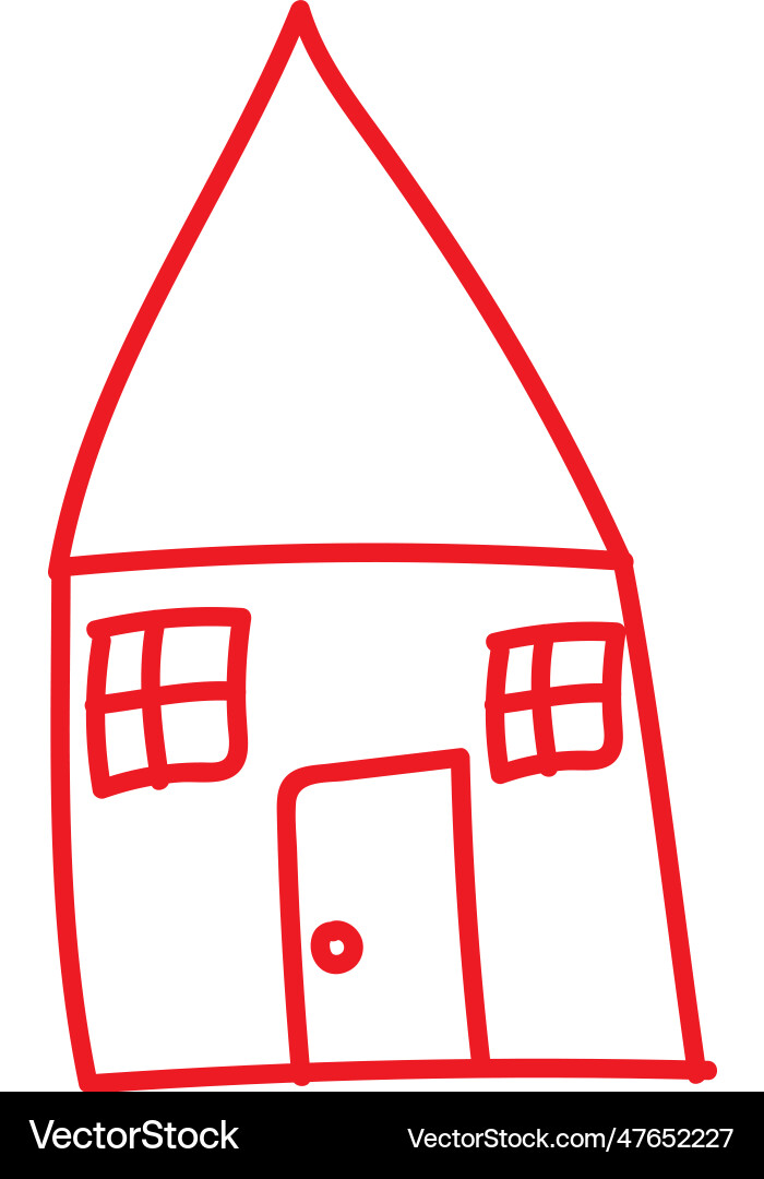 Isolated colored house building kid sketch Vector Image
