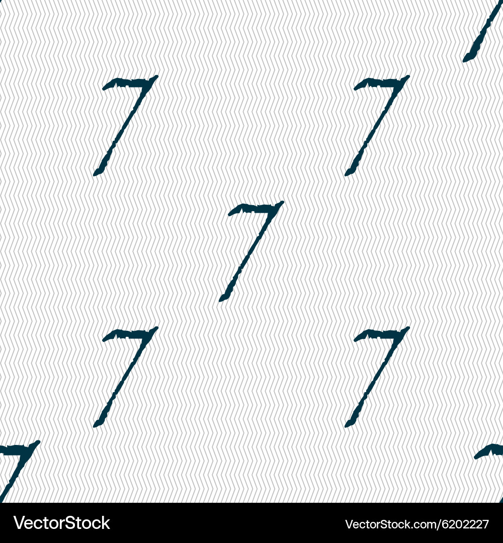 Number seven icon sign seamless abstract Vector Image