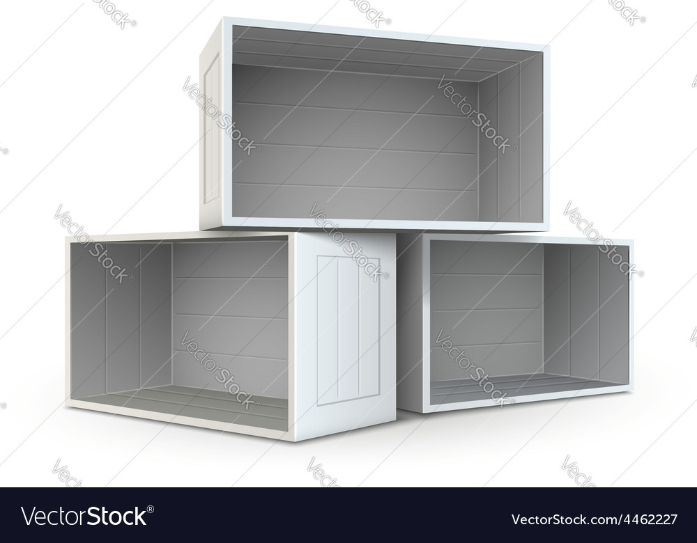 Open boxes Royalty Free Vector Image - VectorStock