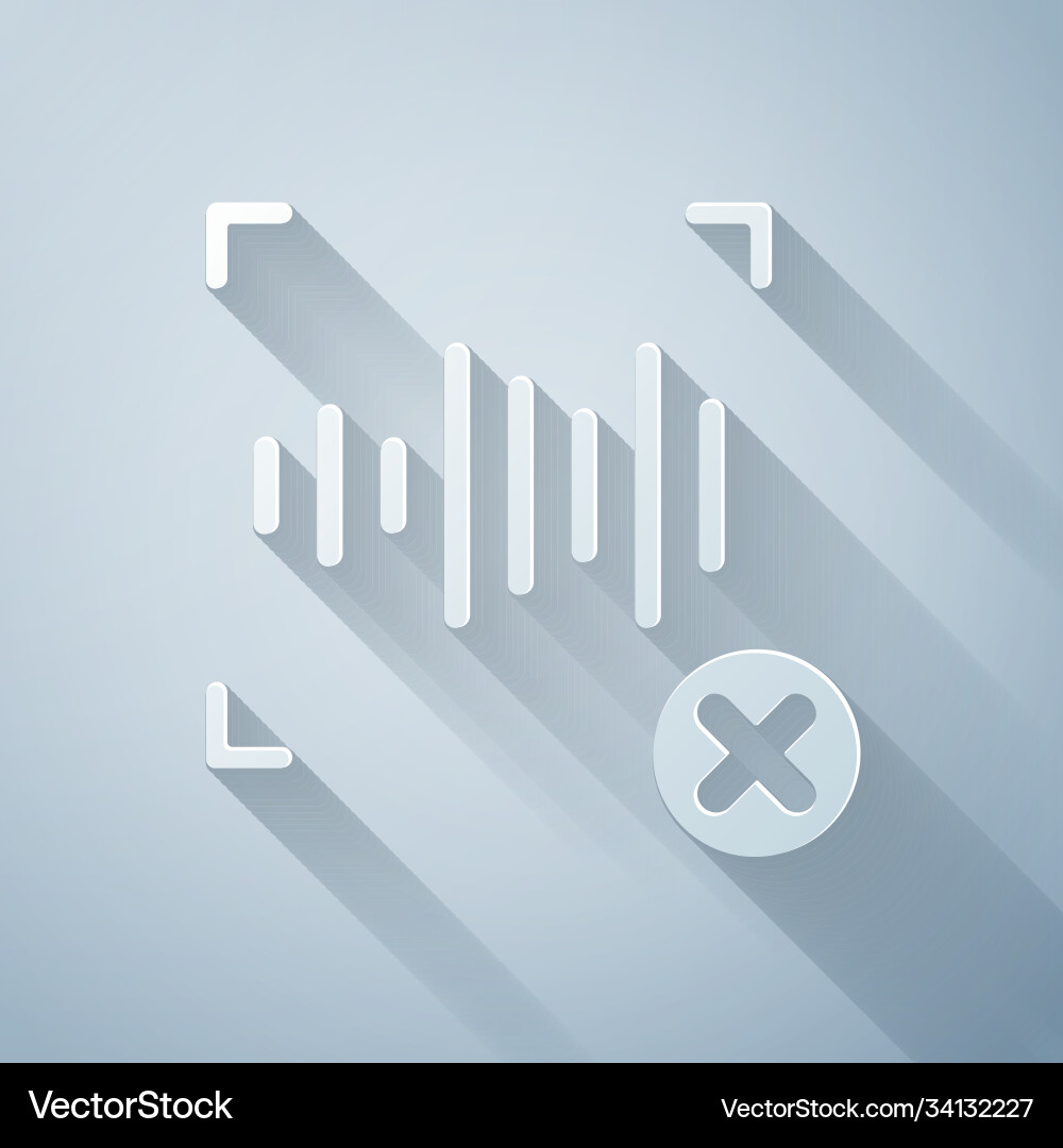 Paper cut rejection voice recognition icon Vector Image
