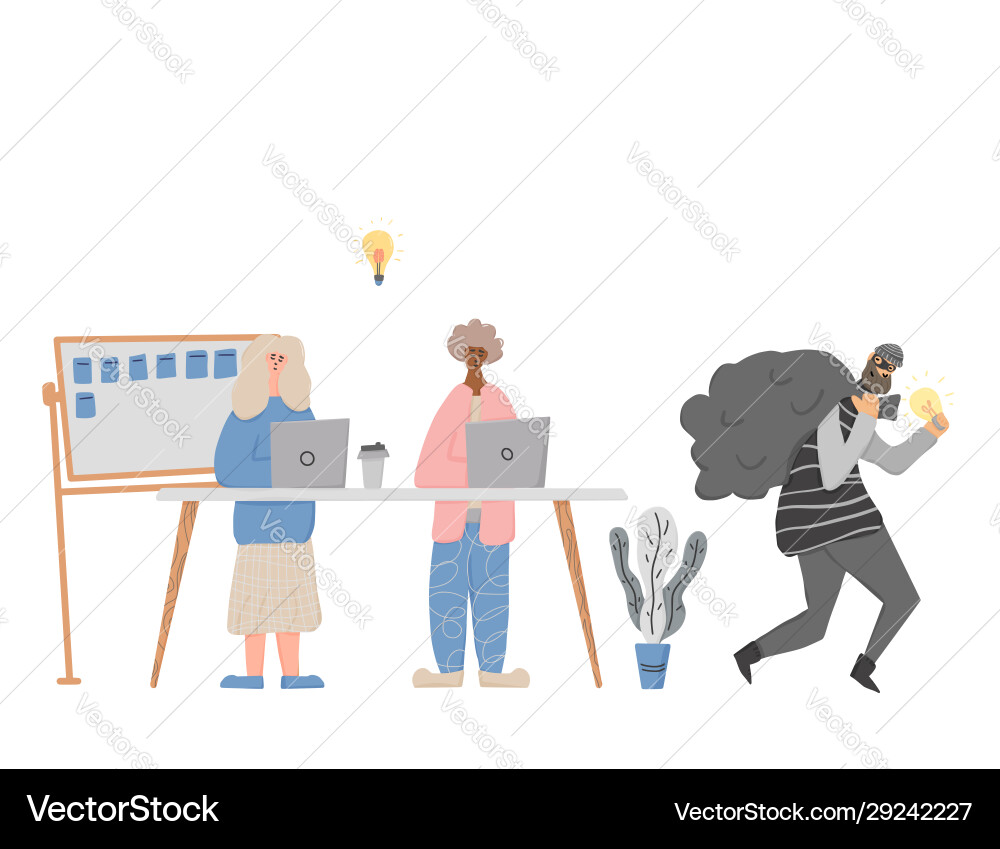 Plagiarism concept hand drawn property set Vector Image
