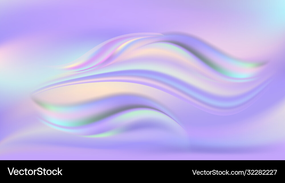 Rainbow pastel wavy background holographic color Vector Image