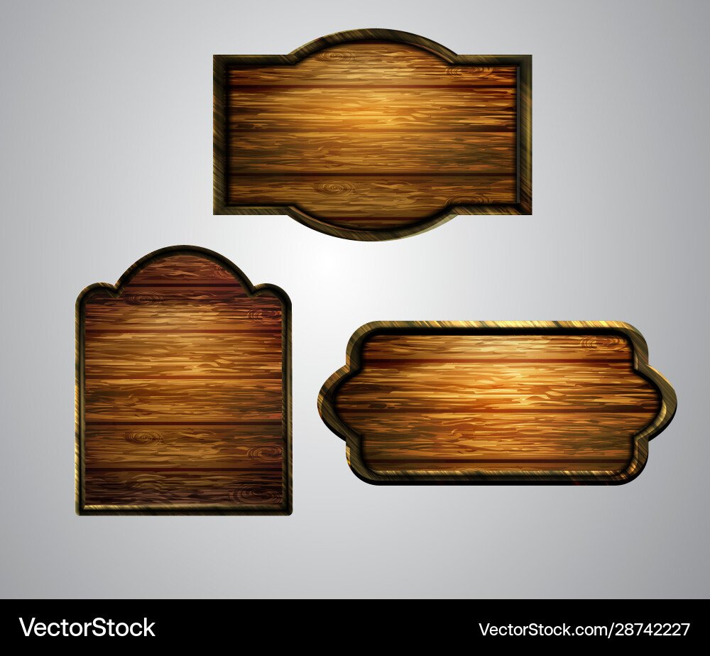 Realistic wooden signboard Royalty Free Vector Image
