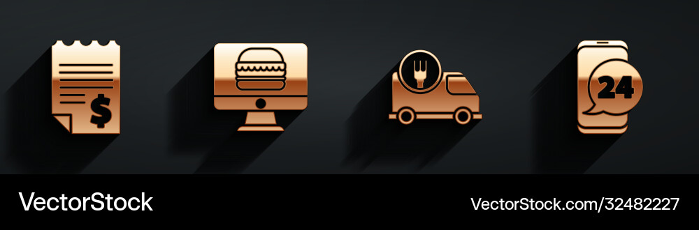 Set paper or financial check online ordering Vector Image