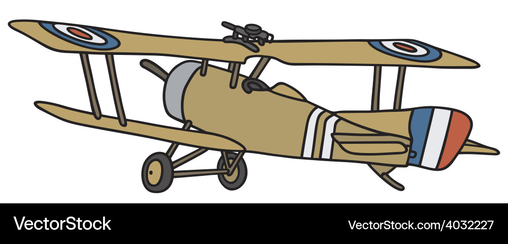 Vintage military biplane Royalty Free Vector Image