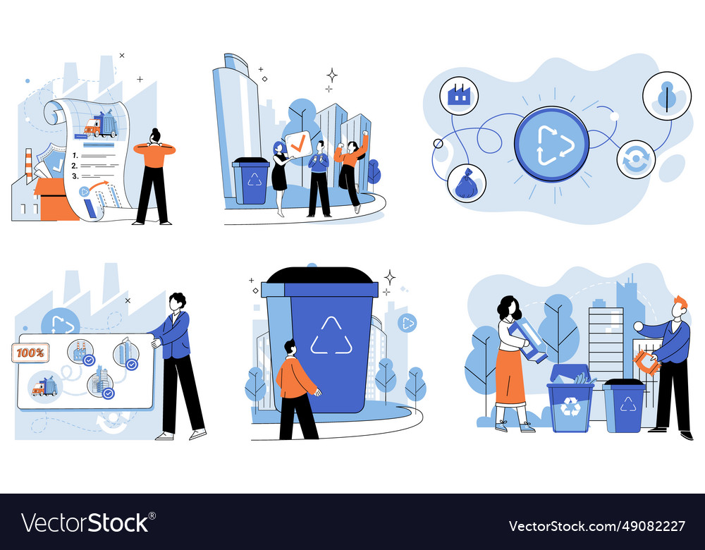 Waste management recycle sort and separate Vector Image