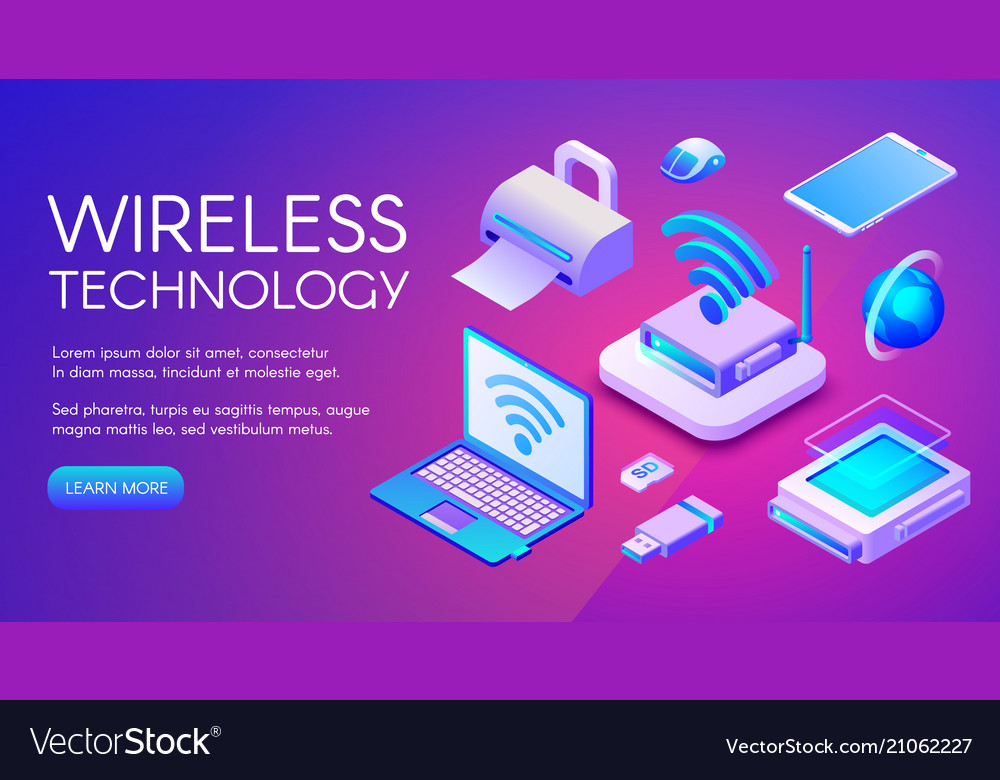 Wireless technology devices Royalty Free Vector Image