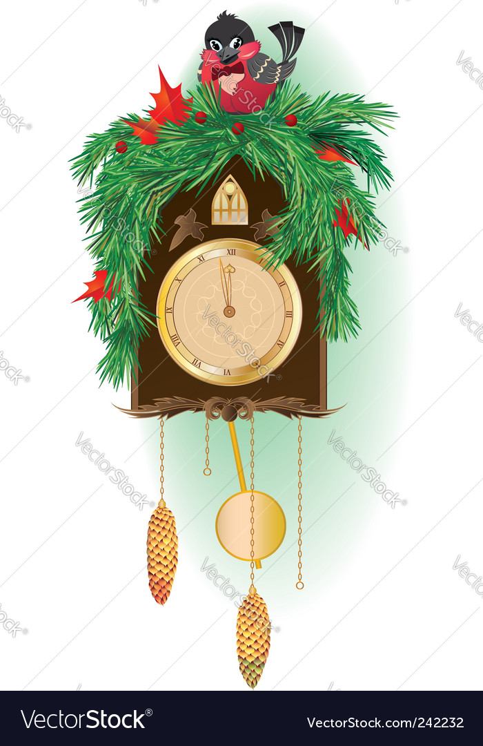Christmas clock Royalty Free Vector Image - VectorStock