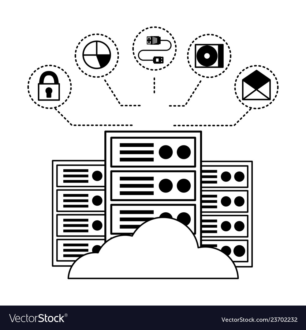 Cloud Computing Database Center Connection Vector Image