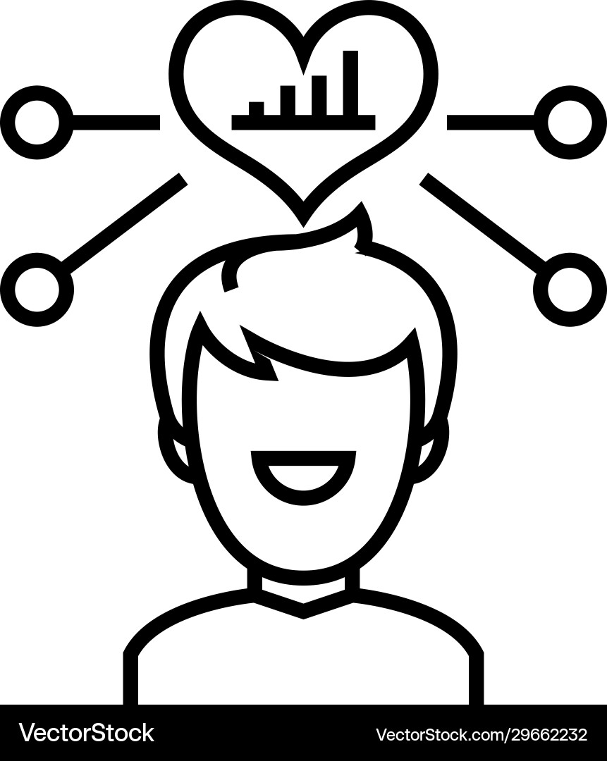 Creating charts line icon concept sign outline Vector Image