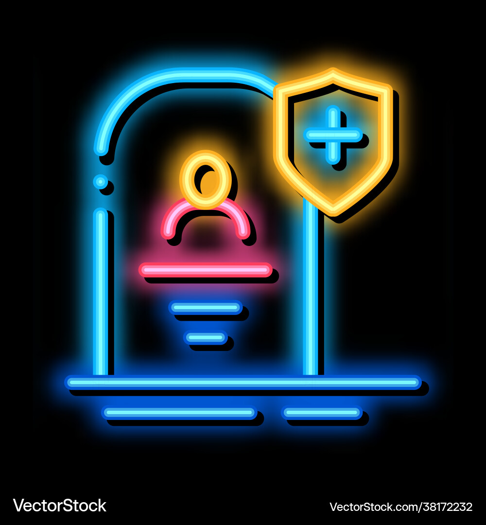 Death insurance neon glow icon Royalty Free Vector Image