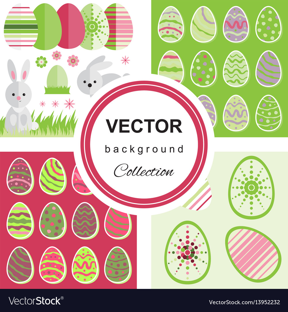 Easter pattern collection Royalty Free Vector Image