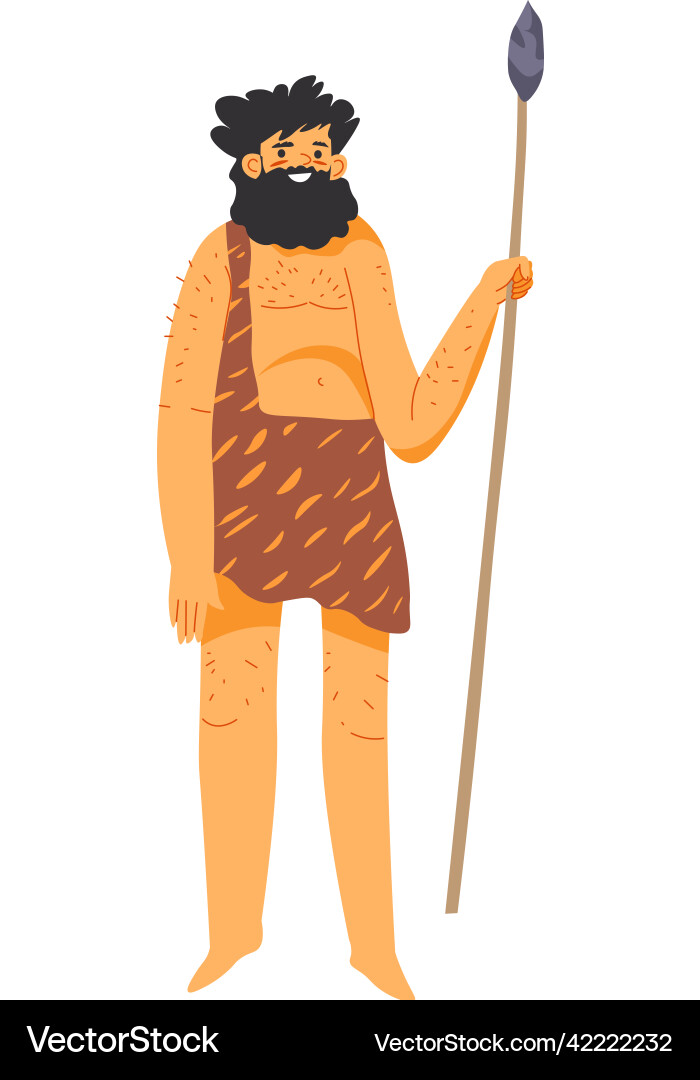 Primeval man primitive tribes male with spear Vector Image