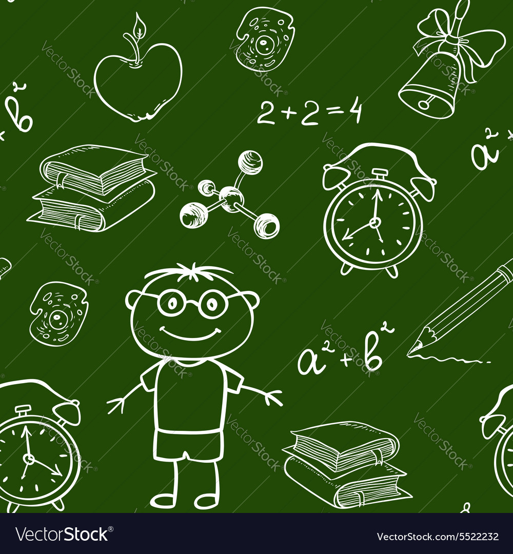 School seamless pattern Royalty Free Vector Image