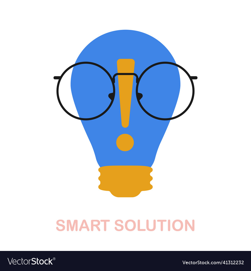 Smart solution flat icon colored element sign Vector Image