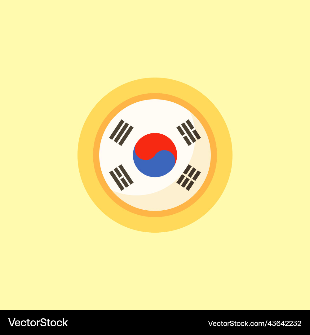 South korea - circular flag Royalty Free Vector Image