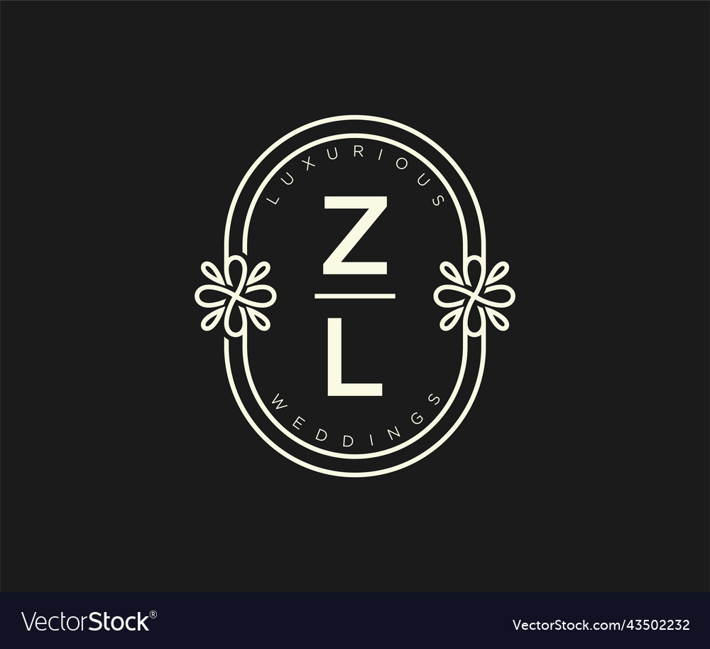 Zl initials letter wedding monogram logos Vector Image