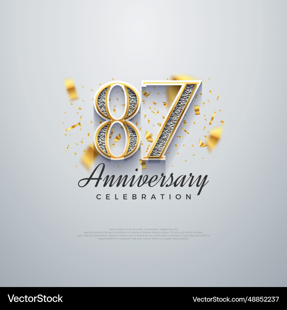 87th anniversary number shiny luxury premium Vector Image