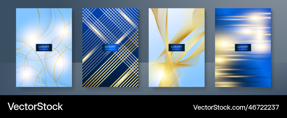 Abstract luxury blue gold line metallic direction Vector Image